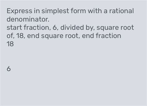 Solved Express In Simplest Form With A Rational Denominator Start