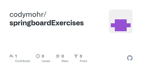 Github Codymohrspringboardexercises