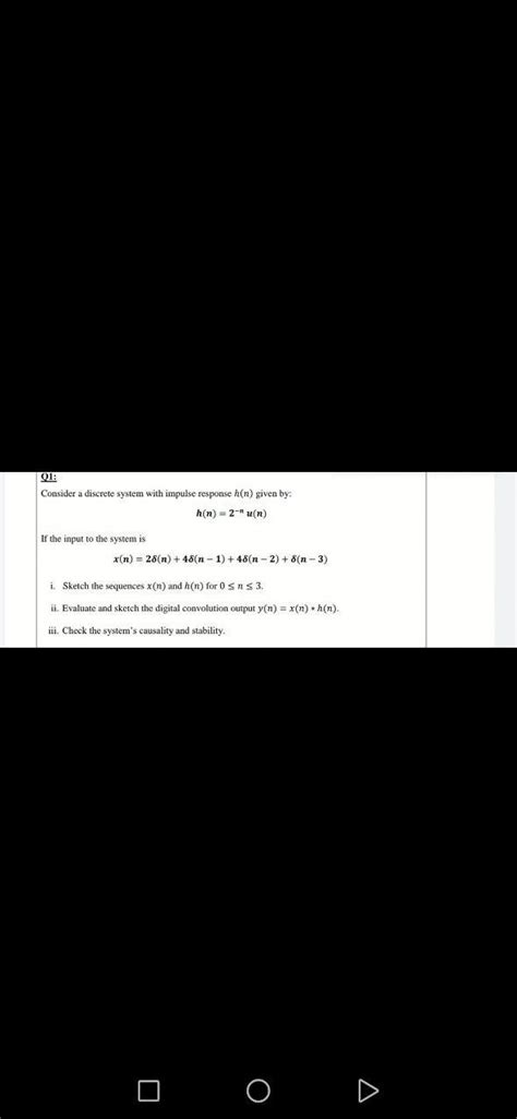 Solved Consider A Discrete System With Impulse Response Chegg