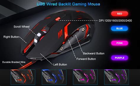 Amazon Com MFTEK Gaming Keyboard And Gaming Mouse Combo USB Wired Keys Keyboard Colors