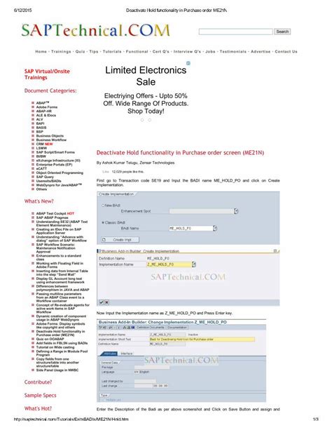 pdf deactivate hold functionality in po me21n badi example dokumen tips