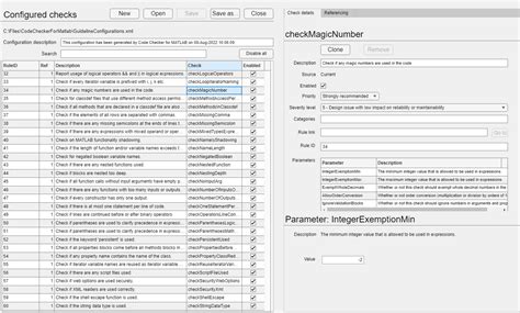 configuration editor code checker for matlab v2 18 2