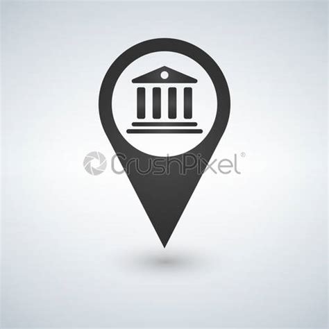 Black Map Pointer Bank Icon Vector Iluustrationisolated On White Background Stock Vector
