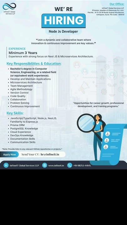 Node Js Developer Shorts Nodejs Developer Job 2024 Hiring Education Engineering Youtube