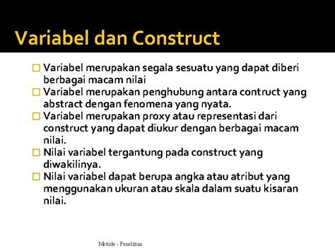 Variabel Metode Penelitian Variabel Dan Construct Variabel Merupakan