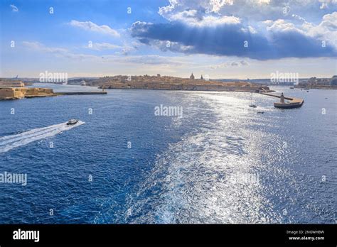 Skyline Of Valletta Capital Of Malta From Entrance Of Grand Harbor