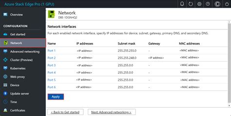 チュートリアル azure portal で gpu 搭載の azure stack edge pro デバイス用のネットワーク設定を構成