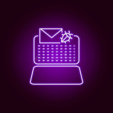 Hacker Spam Icon In Neon Style Can Be Used For Web Logo Mobile App Ui Ux Stock Vector