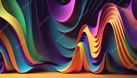 Premium Photo Abstract Colorful Waves 3d Background Generative Ai Background