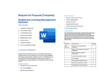 Healthcare Learning Management System Lms Rfp Template