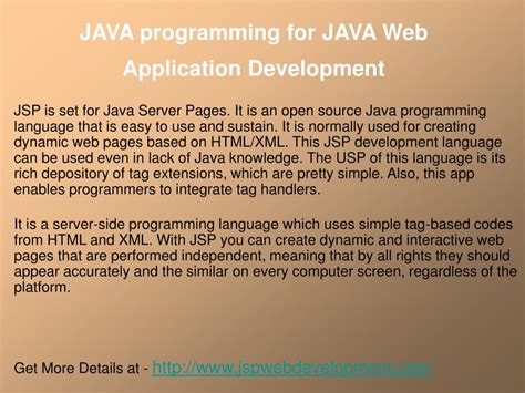 Ppt Java Programming For Java Web Application Development Powerpoint