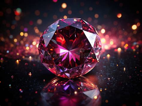 Exquisite Rotating Dark Ruby Diamond With Vibrant Colored Inclusions A Stunning 3d Render Of A