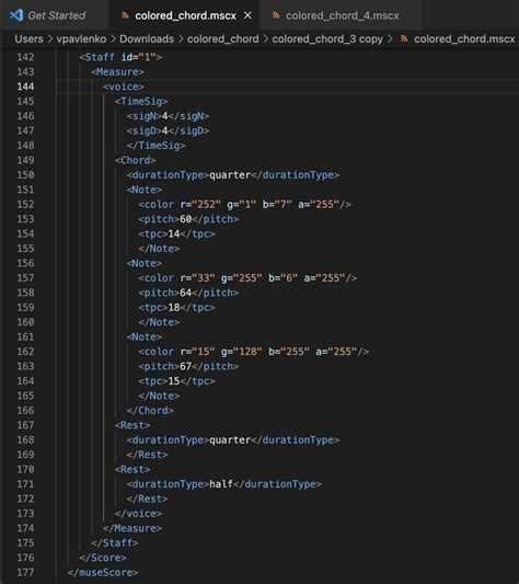 Mu4 Issue Cant Color Chord Notes In Different Colors If They Are In
