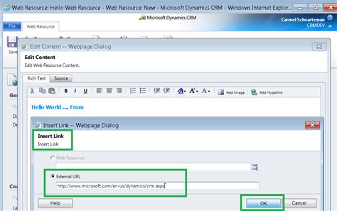 The Microsoft Dynamics Crm Club Step By Step How To Add A Web Page Link To A Form In Dynamics Crm