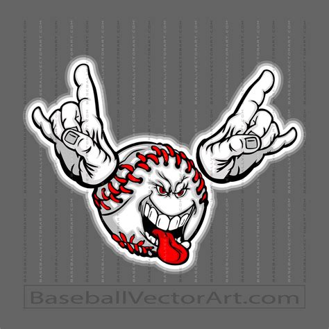 Crazy Baseball Logo Baseball Clipart Image Vector Format