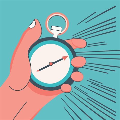 흰색 인간의 손에 있는 포켓 스톱워치 개체 프리미엄 벡터