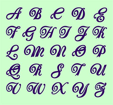 Calligraphy Alphabet Fonts Printable