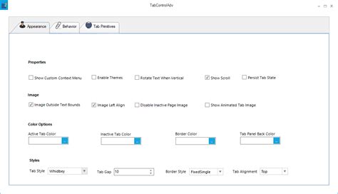 Styles Settings In Windows Forms Tabcontrol Control Syncfusion®