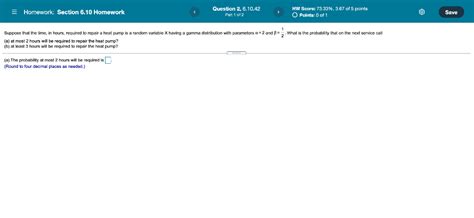 Solved Homework Section 6 10 Homework Question 2 6 10 42 Chegg Com