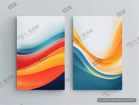 Ai创作图流线画册 简洁大气拼色曲线纹理 波浪封面 渐变抽象流体装饰画 流动色彩海报 抽象挂画抽象宣传册 热情橙色静谧蓝色背景 炫彩封面 意境简约抽象现代 波浪封面设计 曲线封面封面模板 幻彩