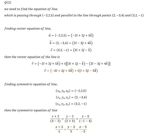 Solved 1 Determine Vector Parametric And If