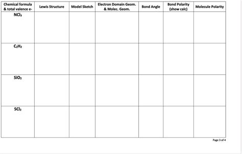 Solved Lewis Structures And Molecular Models Chemical Formula Total