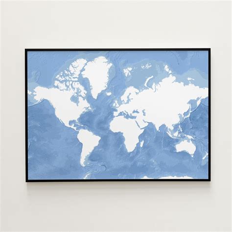 Customisable World Map Of Oceans Print World Map Canvas Wall Art Customisable World Map Etsy Uk