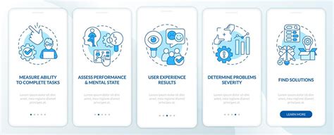 Premium Vector Usability Test Aims Blue Onboarding Mobile App Screen