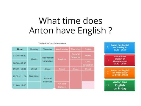 Class Schedule Flashcard Quiz
