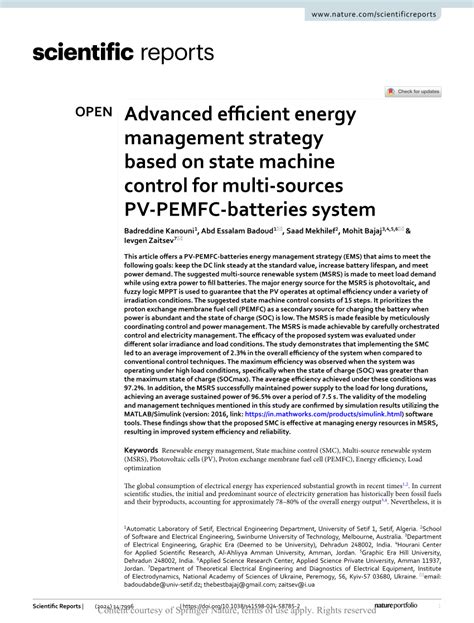 Pdf Advanced Efficient Energy Management Strategy Based On State Machine Control For Multi
