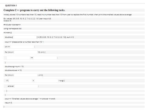 Solved QUESTION Complete C Program To Carry Out The Chegg