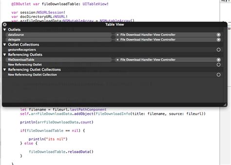 Ios Connection With Interface Builder But Uitableview Is Nil