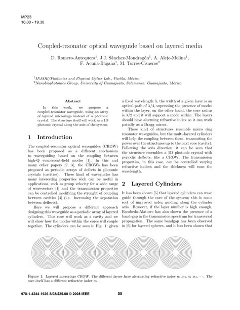 Pdf Coupled Resonator Optical Waveguide Based On Layered Media