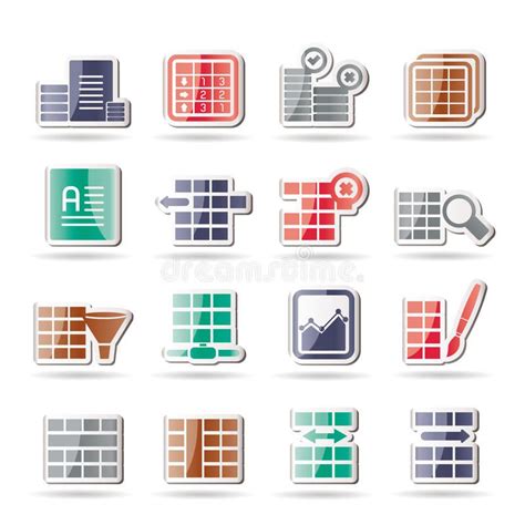 Database And Table Formatting Icons