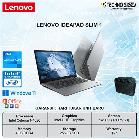 Jual LENOVO IdeaPad Slim 1 14 N4020 4GB 256GB Shopee Indonesia