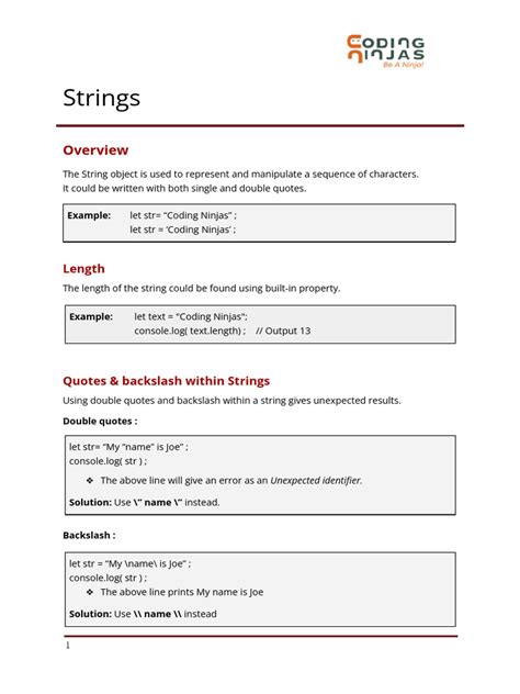 Gpjsstrings Pdf String Computer Science Data Type