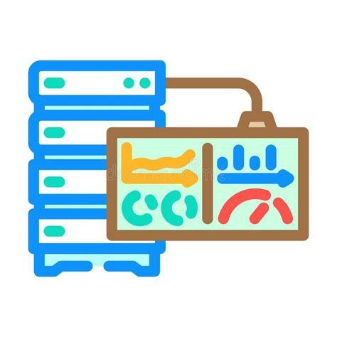Dashboard Data Center Line Icon Vector Illustration Stock Illustration Illustration Of Symbol