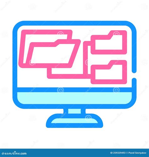 Computer Folder Color Icon Vector Illustration Stock Vector