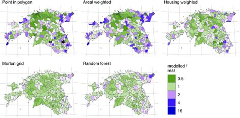 Population Distribution Ratios Between Modelled And Actual Population Download Scientific