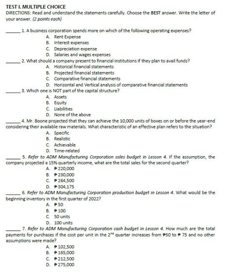 Multiple Choice Test Directions The Blueprint For Teachers To Design