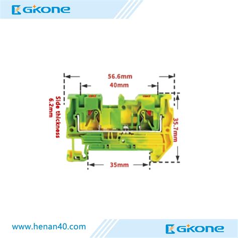 Square Push Terminal Block Yellow Green Ground Wire Push In Terminal