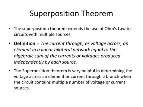 Superposition Theorem PPTX