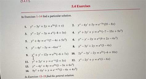Solved In Exercises 1 14 Find A Particular Solution 1