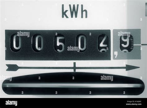 Close Up Of An Electric Meter Display Stock Photo Alamy