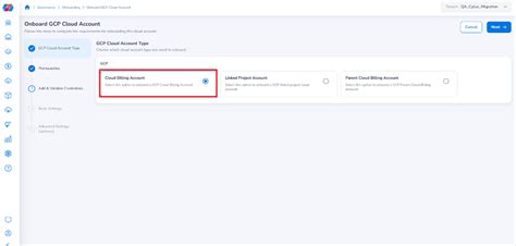 Onboarding For Gcp Cloud Billing Accounts