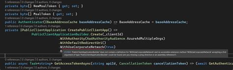C PublicClientApplicationBuilder Does Not Contain A Definition For WithUseCorporateNetwork