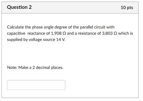 SOLVED: Calculate the phase angle degree of the parallel circuit with ...