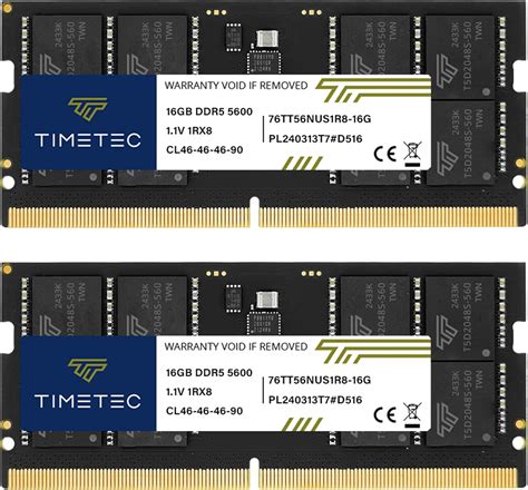 Timetec Kit De 32 Gb 2 X 16 Gb Ddr5 5600 Mhz Pc5 44800 Sin Búfer No Ecc 1 1v Cl46