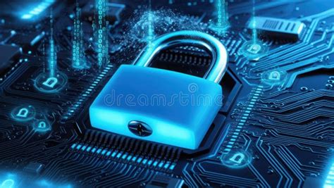 glowing padlock surrounded by floating encrypted data symbols embedded