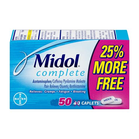 Midol Menstrual Caplets 50 Ct Bonus 40 10 Hsafsa Eligible